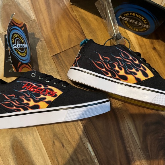 Heelys | Shoes | New Boys Heelys Black And Orange Flame Sneakers | Poshmark